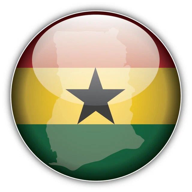 DOPASTICKER Ghana Map Flag Label Sticker Decal Phone Decal Water Bottle ...