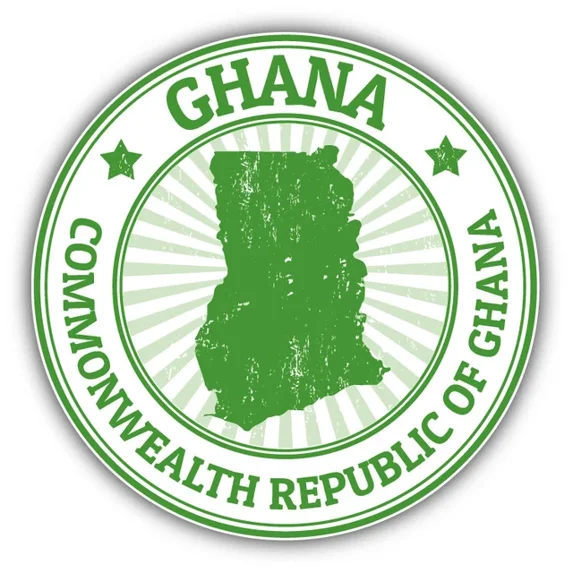 DOPASTICKER Ghana Map Stamp Sticker Decal Phone Decal Water Bottle ...