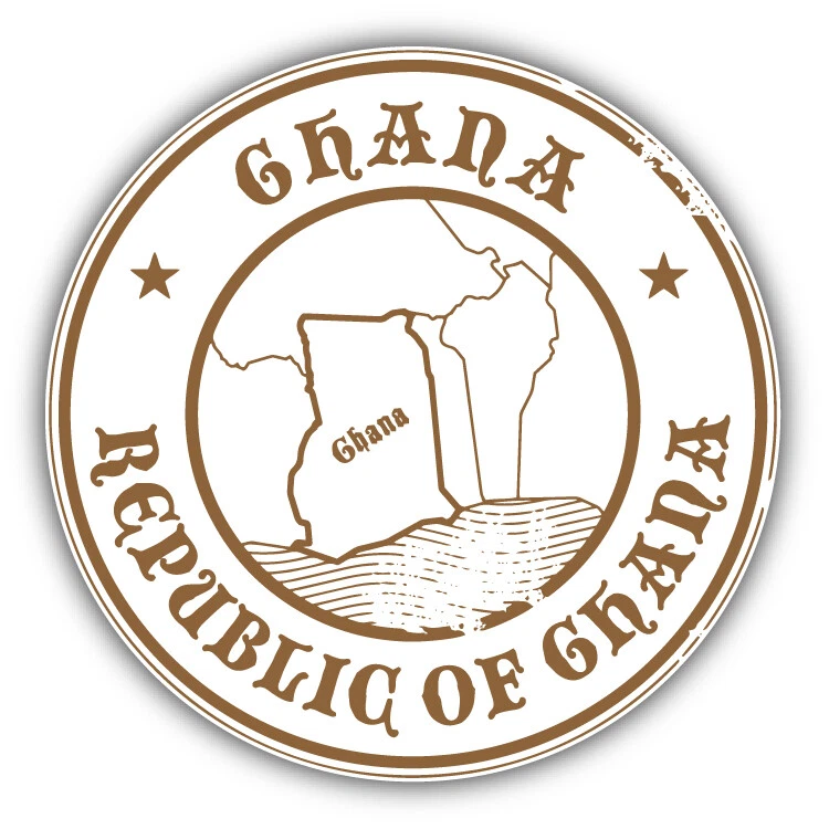DOPASTICKER Ghana Retro Map Label Car Bumper Sticker Decal Gift You ...