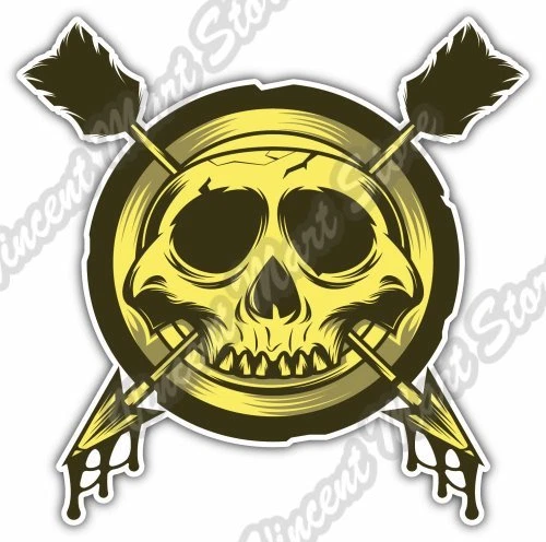 DOPASTICKER Ghost Skull Arrow Crossbones Yellow Car Window Sticker ...
