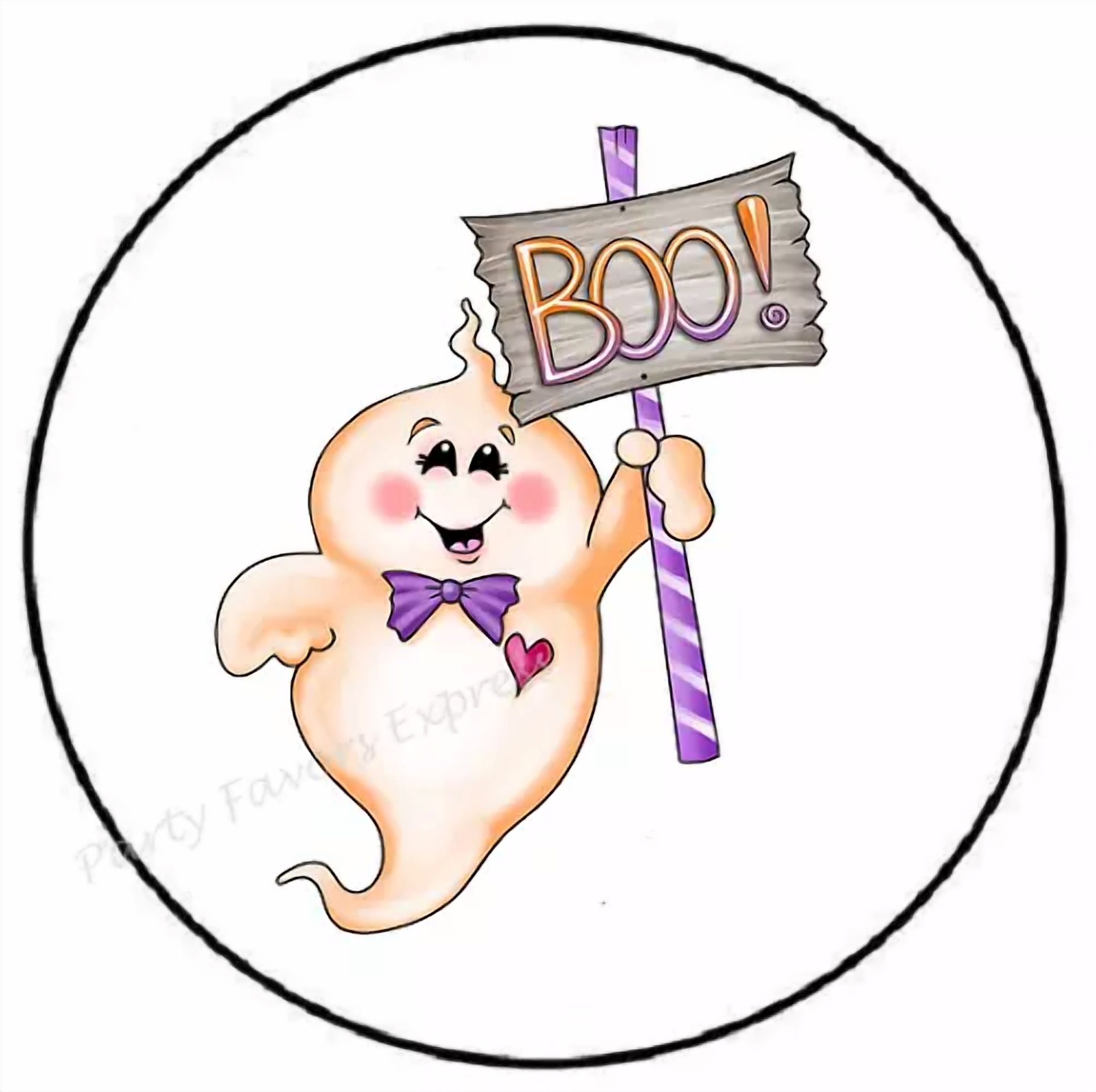 DOPASTICKER Ghost With Boo Sign Hallo.Ween Stickers Favors Gift You ...