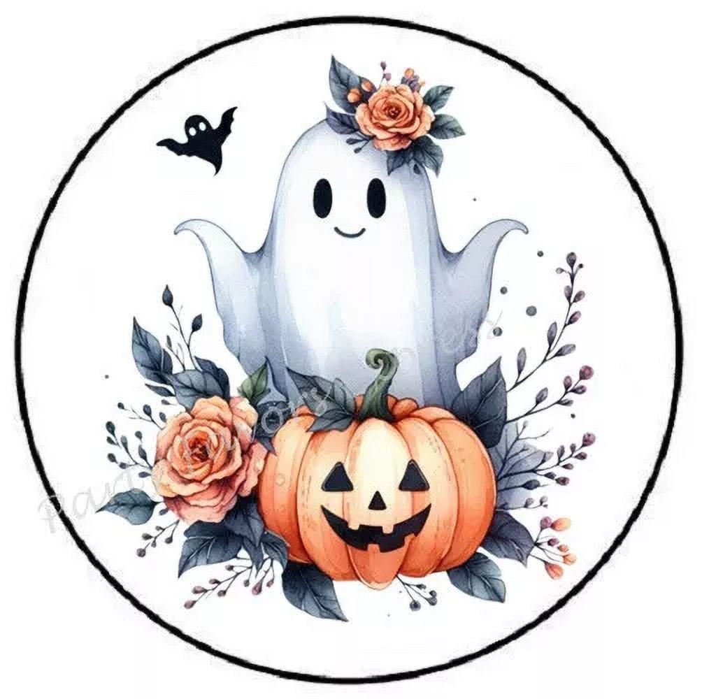DOPASTICKER Ghost With Pumpkin Hallo.Ween Stickers Favors Gift You ...