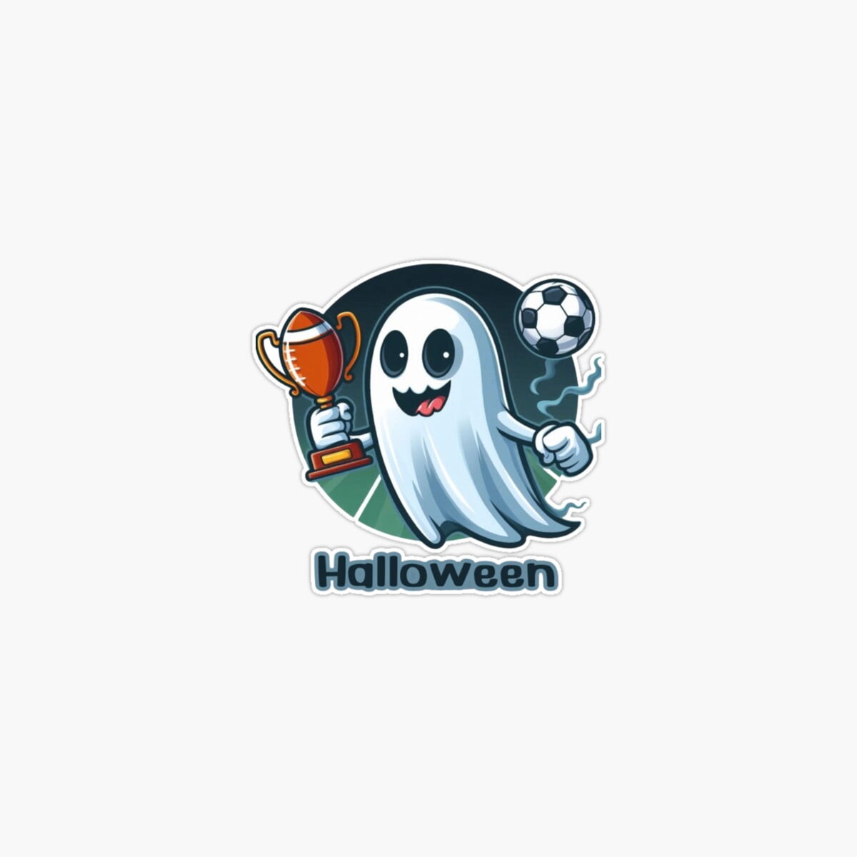 DOPASTICKER Ghostly Football Fun Horror Sports Tournament Sticker ...
