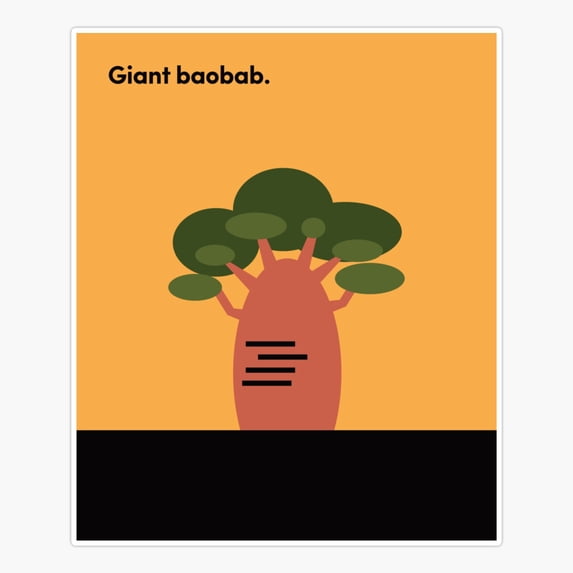 DOPASTICKER Giant Baobab Tree (Adansonia Grandidieri) Sticker, Phone ...