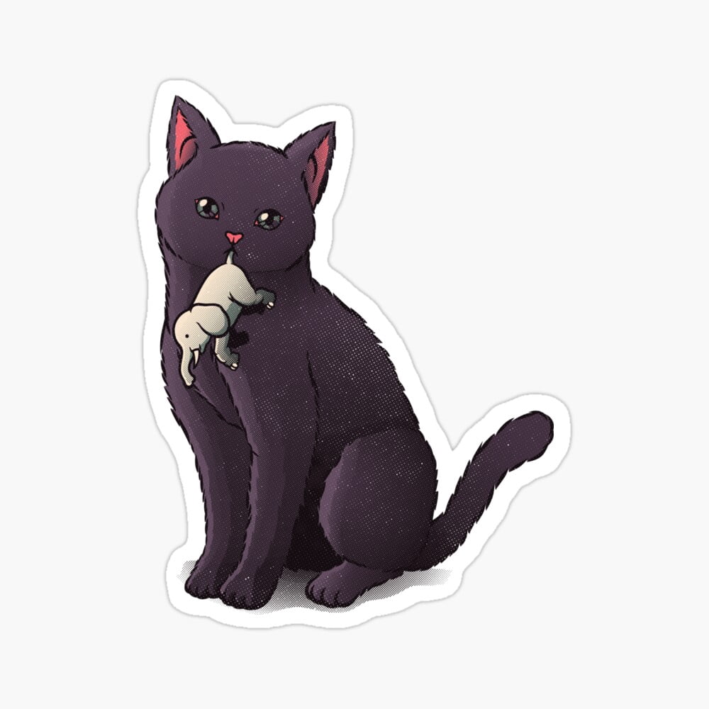 DOPASTICKER Giant Cat, Tiny Elephant - Hot Trending Sticker Phone Decal ...