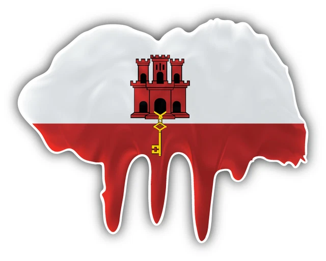 DOPASTICKER Gibraltar Flag Blot Sticker Decal Phone Decal Water Bottle ...