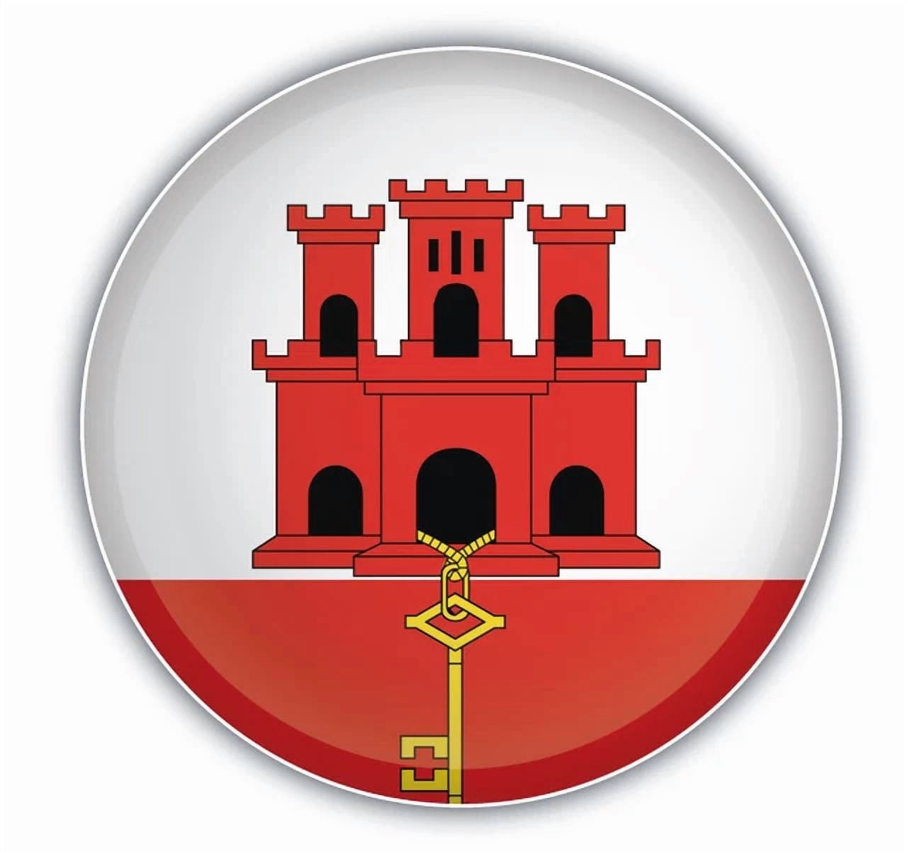 DOPASTICKER Gibraltar Flag Label Sticker Decal Phone Decal Water Bottle ...