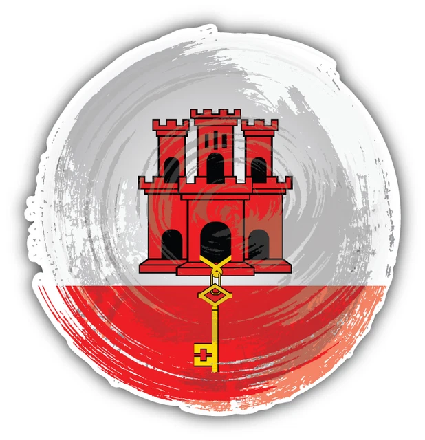 DOPASTICKER Gibraltar Grunge Flag Sticker Decal Phone Decal Water ...