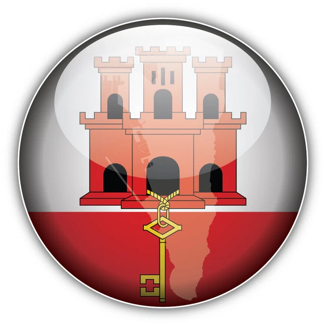 DOPASTICKER Gibraltar Map Flag Label Sticker Decal Phone Decal Water ...