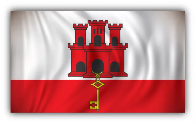 DOPASTICKER Gibraltar Waving Flag Sticker Decal Phone Decal Water ...