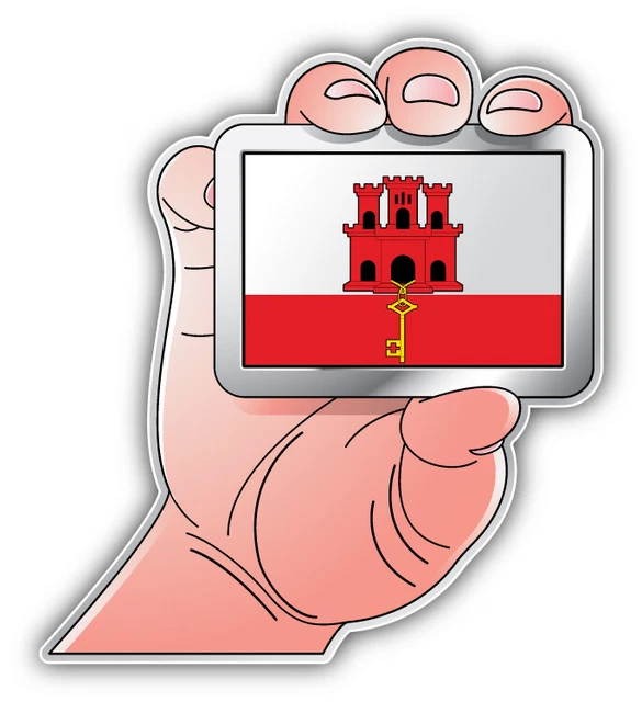 DOPASTICKER Gibraltar World Flag Hand Sticker Decal Phone Decal Water ...