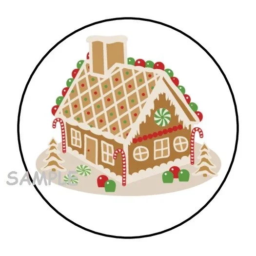 DOPASTICKER Gingerbread House Stickers Favors Phone Decal Water Bottle ...
