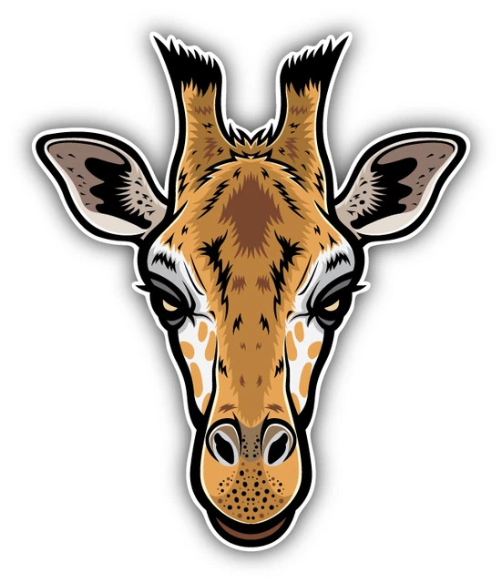 DOPASTICKER Giraffe Head Sticker Decal Phone Decal Water Bottle ...