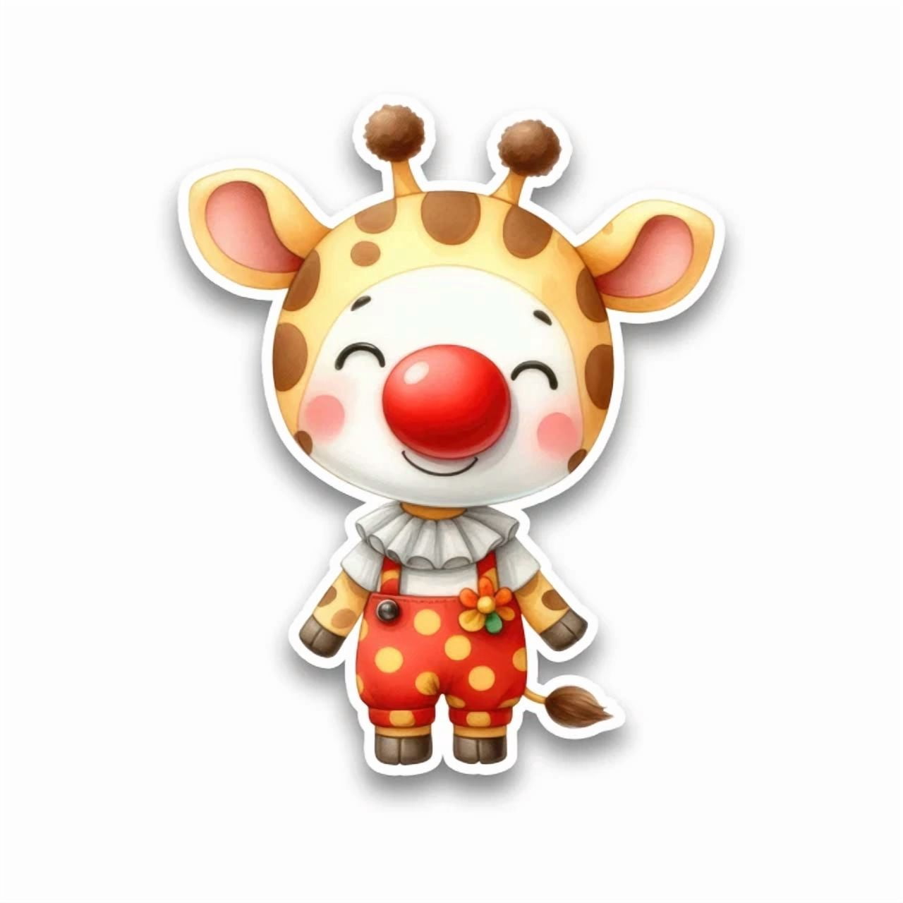 DOPASTICKER Giraffe Kawaii Animal Clown Sticker Decal Car Window ...