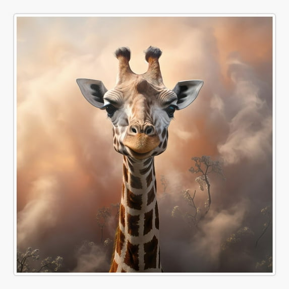 DOPASTICKER Giraffe Portrait 03 Sticker, Phone Sticker Water Bottle ...
