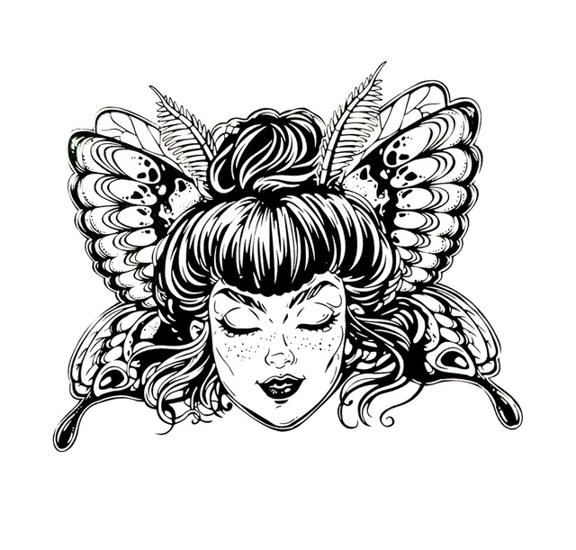 DOPASTICKER Girl Butterfly Sticker Fairy Faerie Wings Nymph Angel ...