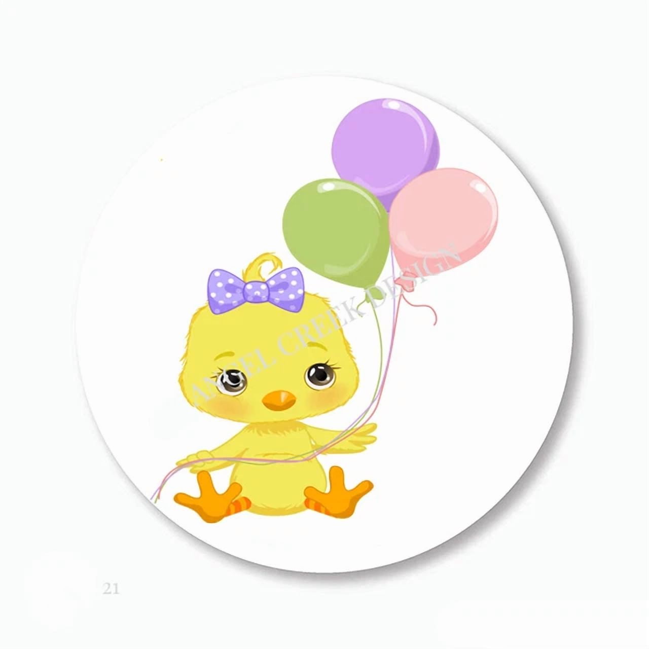 DOPASTICKER Girl Chick Birthday Scrapbook Stickers Balloons Chick Phone ...