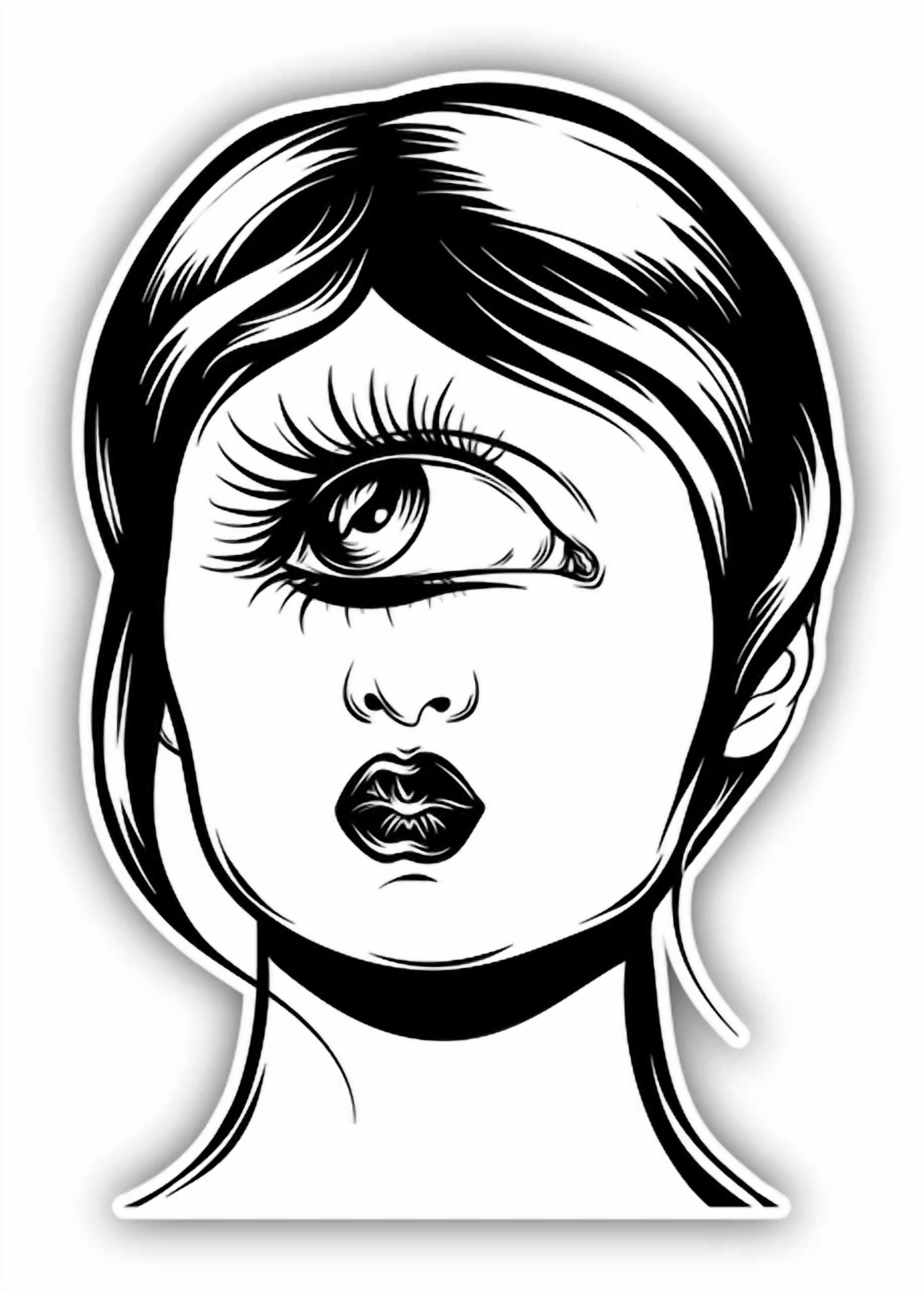 DOPASTICKER Girl Cyclops Sticker Decal Phone Decal Water Bottle ...