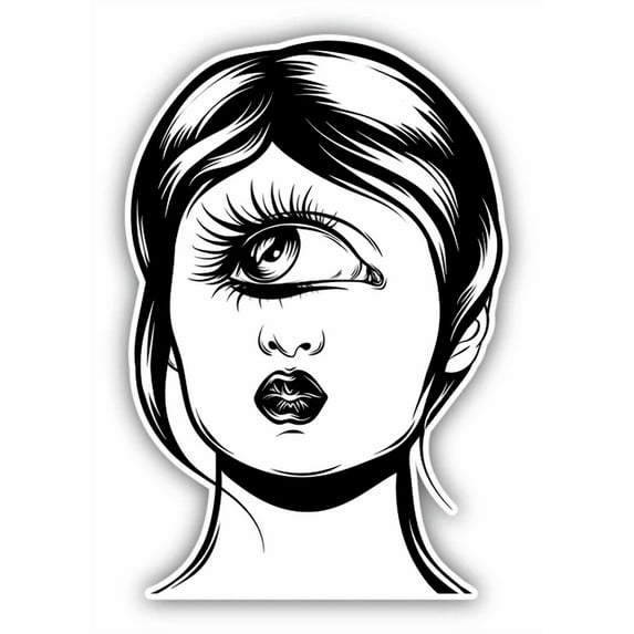 DOPASTICKER Girl Cyclops Sticker Decal Phone Decal Water Bottle ...