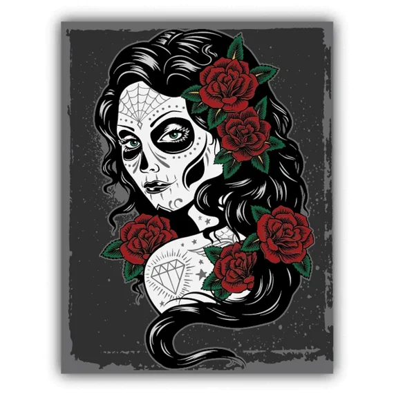 DOPASTICKER Girl Day Of Dead Car Sticker Phone Water Bottle Stickers ...