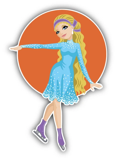 DOPASTICKER Girl Figure Skating Sticker Decal Phone Decal Water Bottle ...
