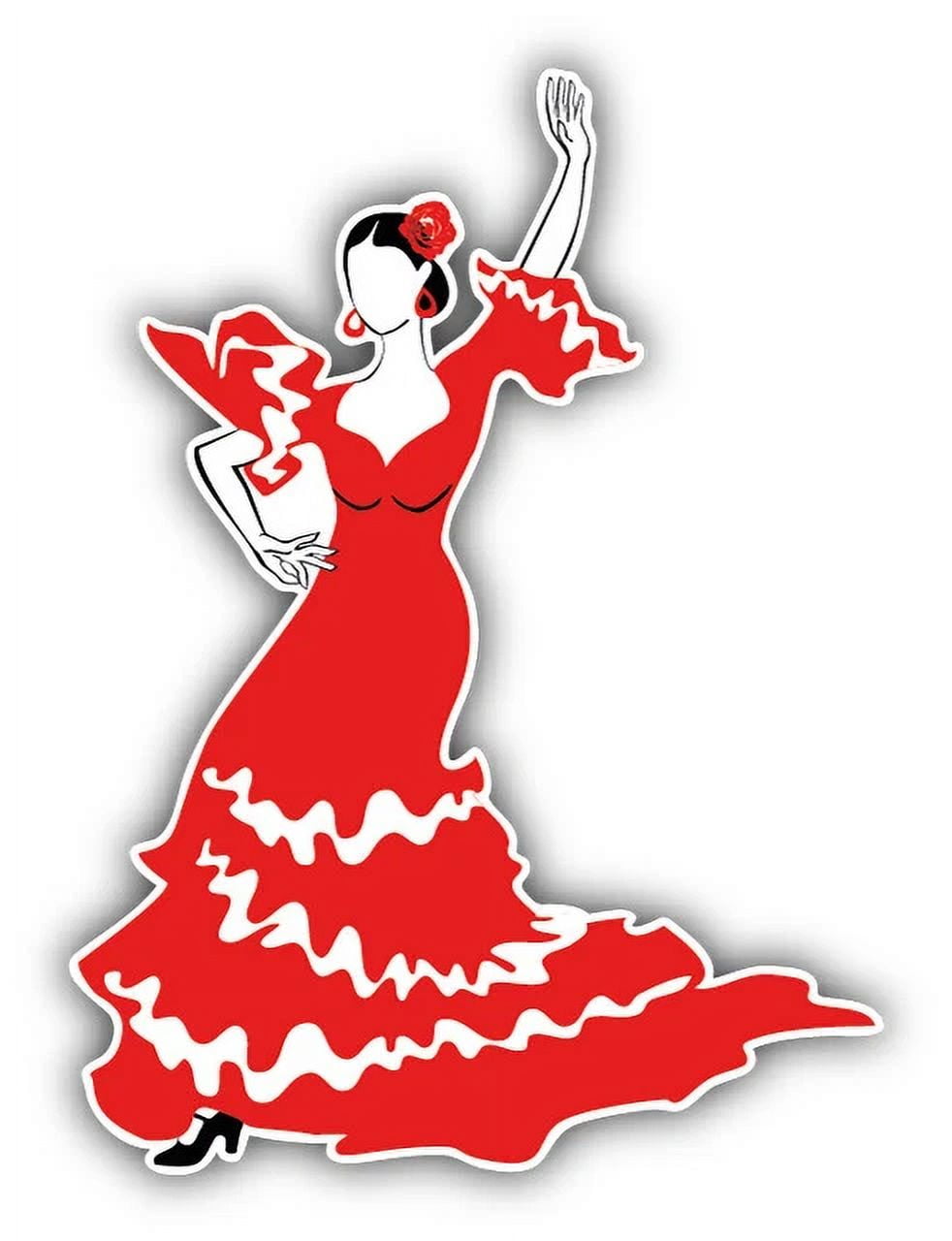 DOPASTICKER Girl Flamenco Dancer Car Sticker Phone Decal Water Bottle ...