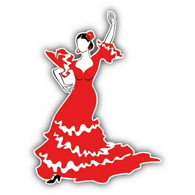 DOPASTICKER Girl Flamenco Dancer Car Sticker Phone Decal Water Bottle ...