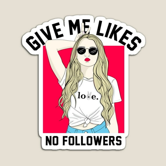 DOPASTICKER Girl Gift Give Me Likes No Followers Gift Decorative Laptop ...