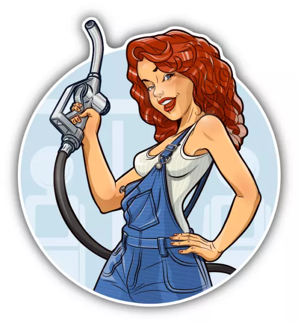 DOPASTICKER Girl Petrol Pump Sticker Decal Phone Decal Water Bottle ...