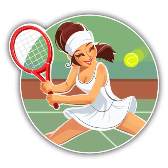 DOPASTICKER Girl Play Tennis Sport Car Sticker Phone Decal Water Bottle ...