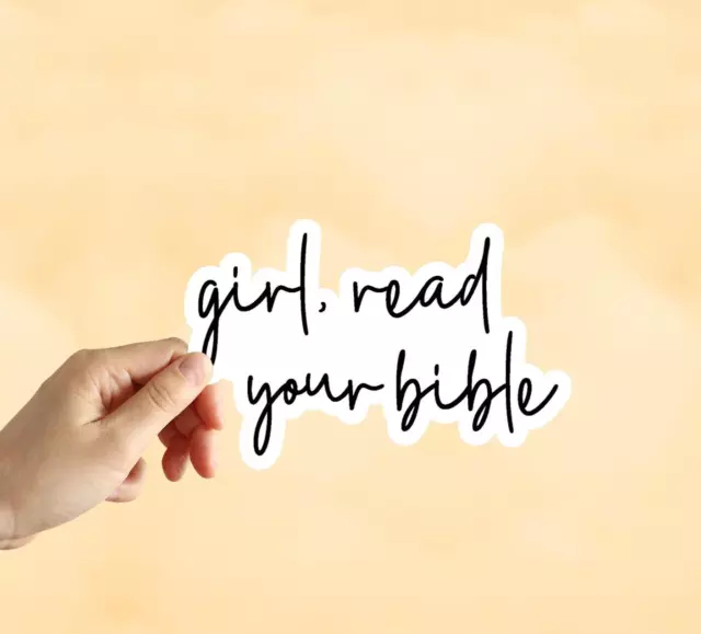 DOPASTICKER Girl Read Your Bible Sticker Jesus Faith Decal Phone Decal ...