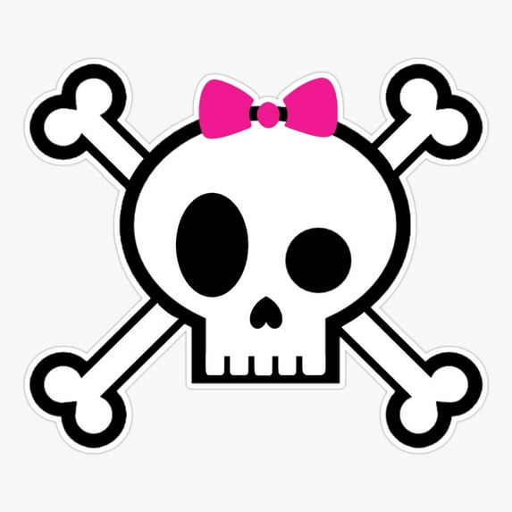 DOPASTICKER Girl Skull And Crossbones Sticker, Phone Sticker Car ...