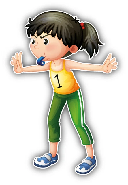 DOPASTICKER Girl Sport Referee Car Sticker Phone Decal Water Bottle ...