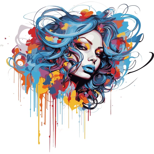 DOPASTICKER Girl Sticker Beautiful Dripping Paint Graffiti Urban Street ...