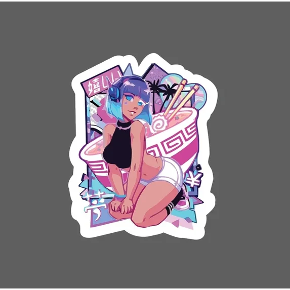 DOPASTICKER Girl Sticker Techno Music Trippy Rave Sticker Phone Sticker ...
