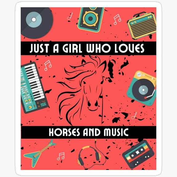 DOPASTICKER Girl Who Loves Horses, Horses Sticker Phone Decal Water ...