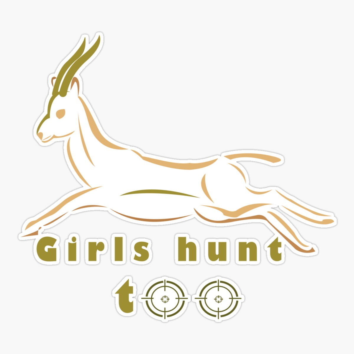 DOPASTICKER Girls Hunt, Too, Woman Hunter Sticker, Phone Sticker Car ...