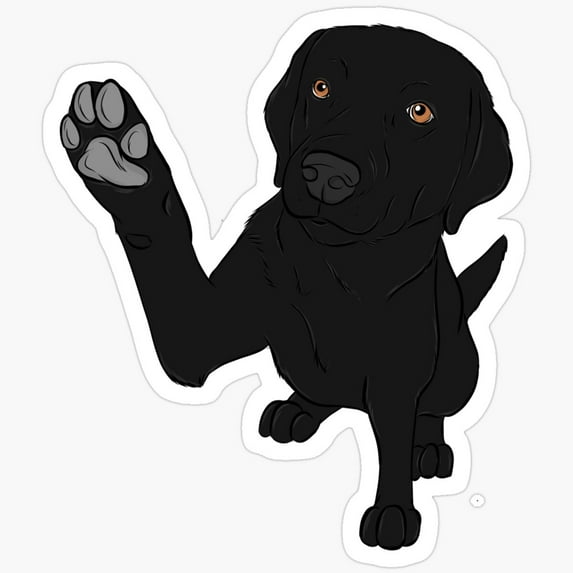 DOPASTICKER Give Me Paw - - Black Lab Sticker, Waterproof Decal For Pet ...