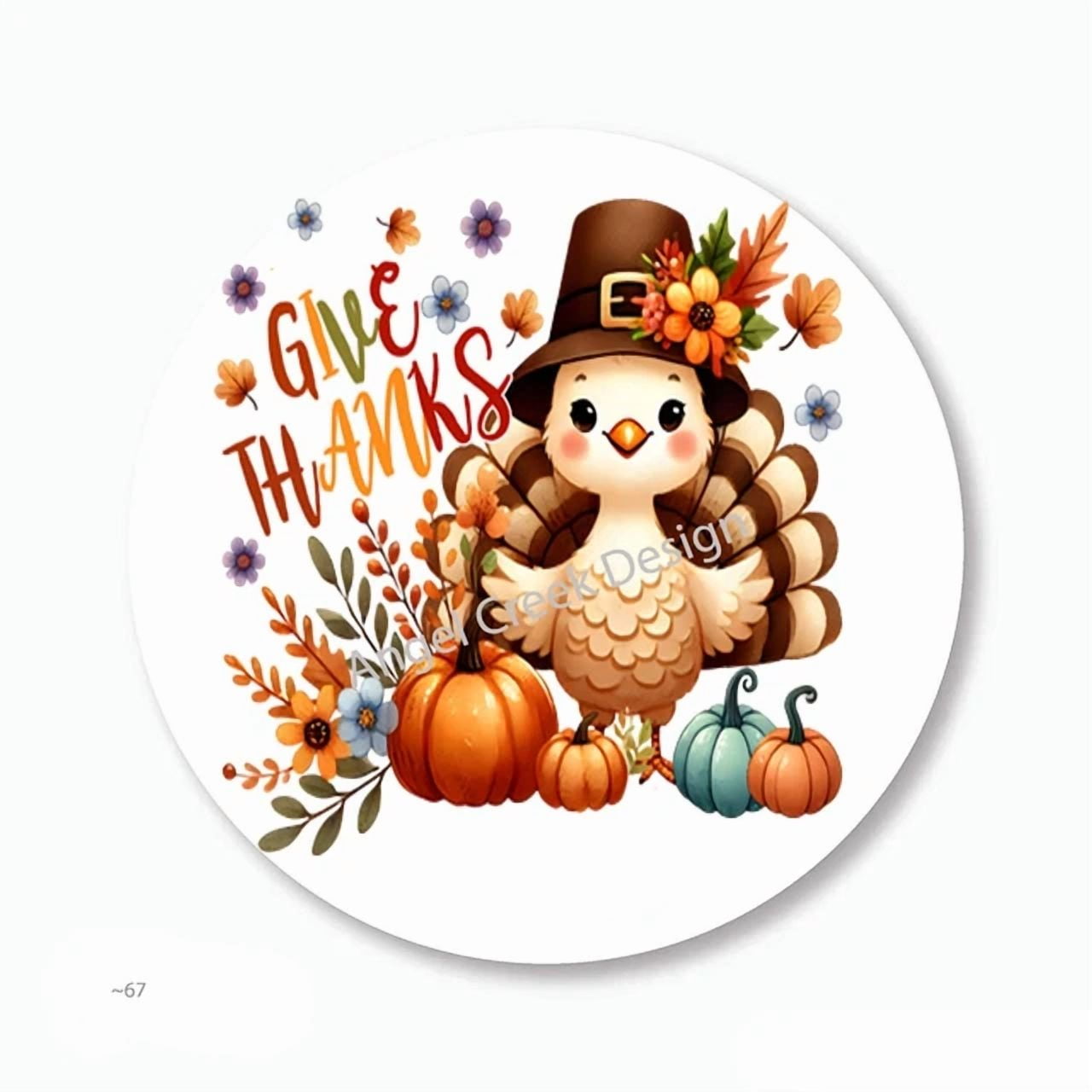 DOPASTICKER Give Thanks Turkey Scrapbook Stickers Thankgiving Phone ...