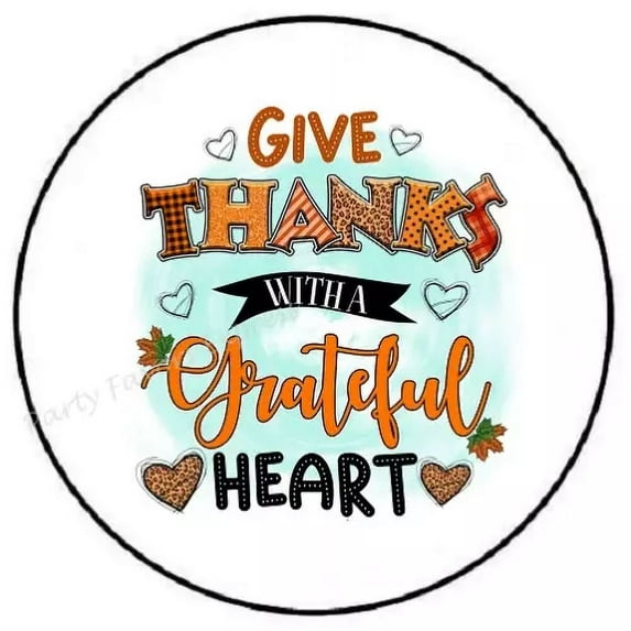 DOPASTICKER Give Thanks With A Grateful Heart Stickers Favor Phone ...