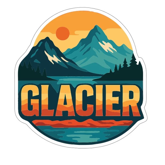 DOPASTICKER Glacier National Park Decal Sticker - Us National Parks ...