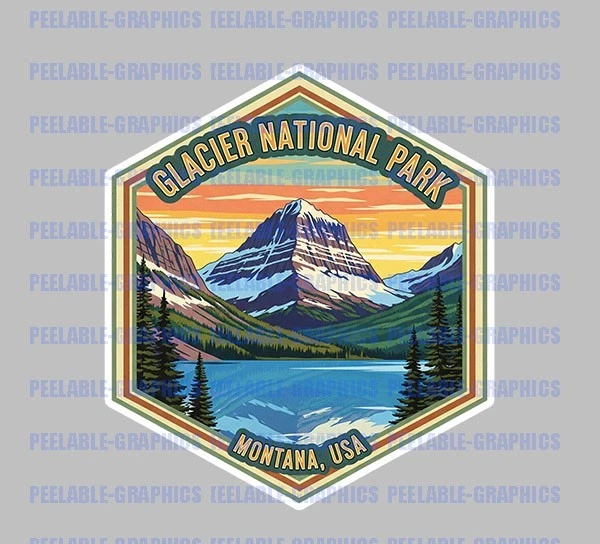 DOPASTICKER Glacier National Park Sticker Phone Sticker, Latop Sticker ...