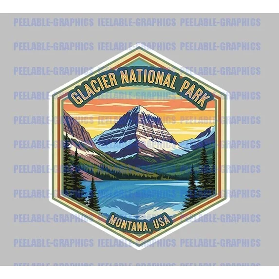 DOPASTICKER Glacier National Park Sticker Phone Sticker, Latop Sticker ...
