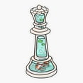 DOPASTICKER Glass Queen Chess Piece With Water And Koi Fish Sticker ...