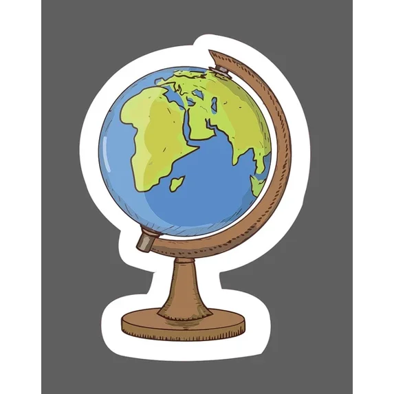 DOPASTICKER Globe Sticker Earth Model Spin Sticker Phone Sticker, Latop ...