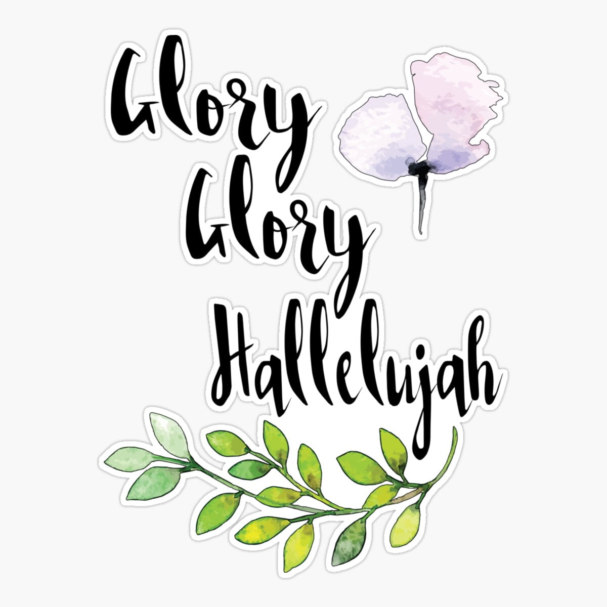 DOPASTICKER Glory Glory Hallelujah Floral Sticker, Phone Sticker Car ...