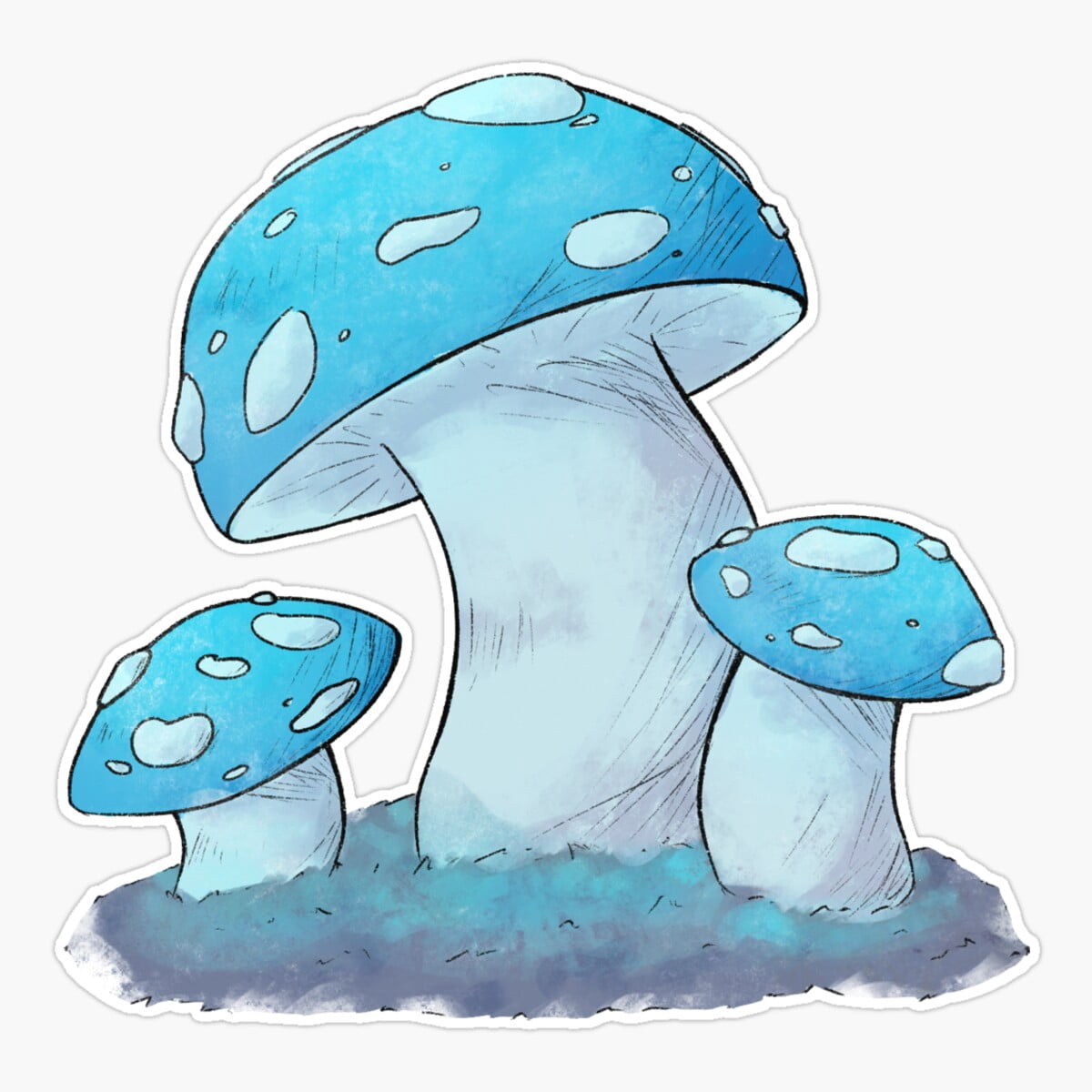 DOPASTICKER Glowing Blue Mushrooms Sticker, Phone Sticker Car Stickers ...