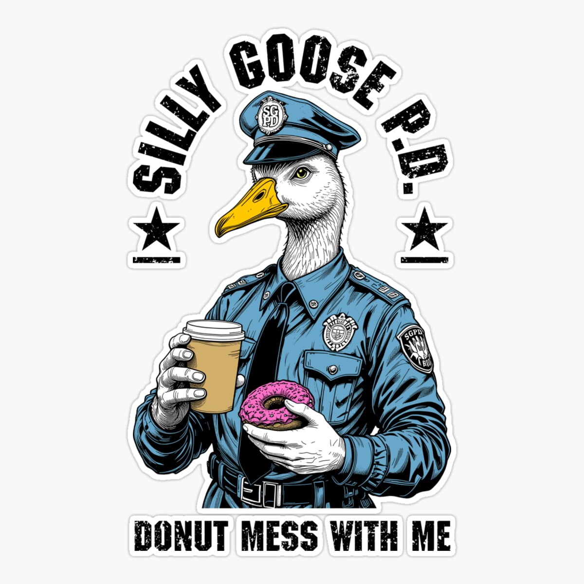 DOPASTICKER Go.Ose Police Department Donut Coffee Cup Cop Sticker ...