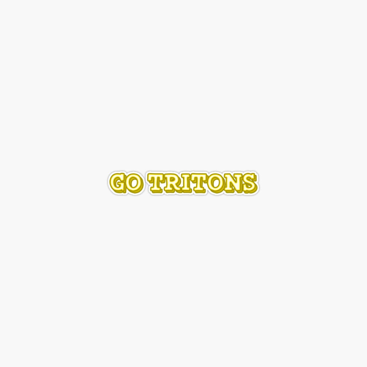 DOPASTICKER Go Tritons Gold Yellow University College Team Sticker ...