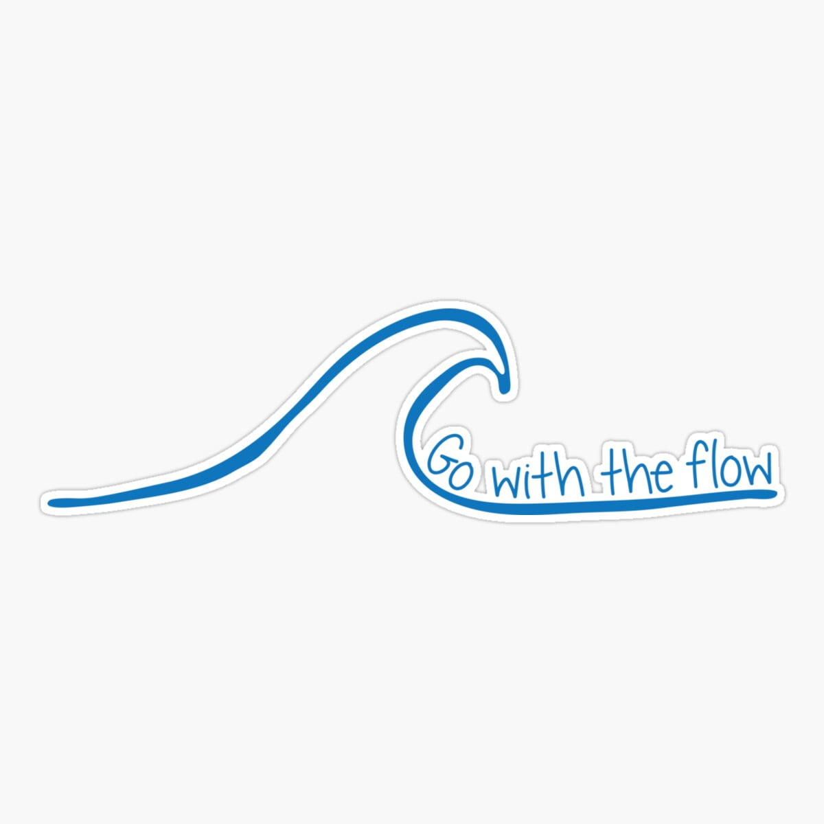 DOPASTICKER Go With The Flow Wave - Blue Sticker, Phone Sticker Car ...